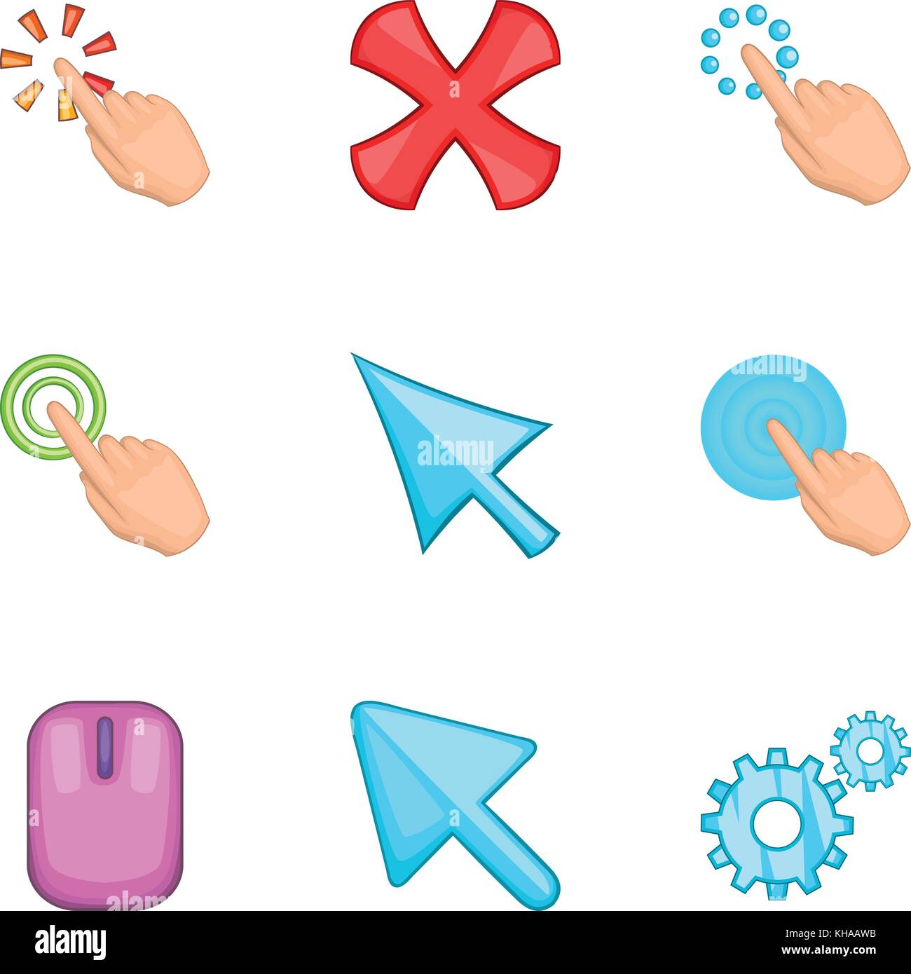 Mouse pointer icons set, cartoon style Stock Vector Image & Art - Alamy