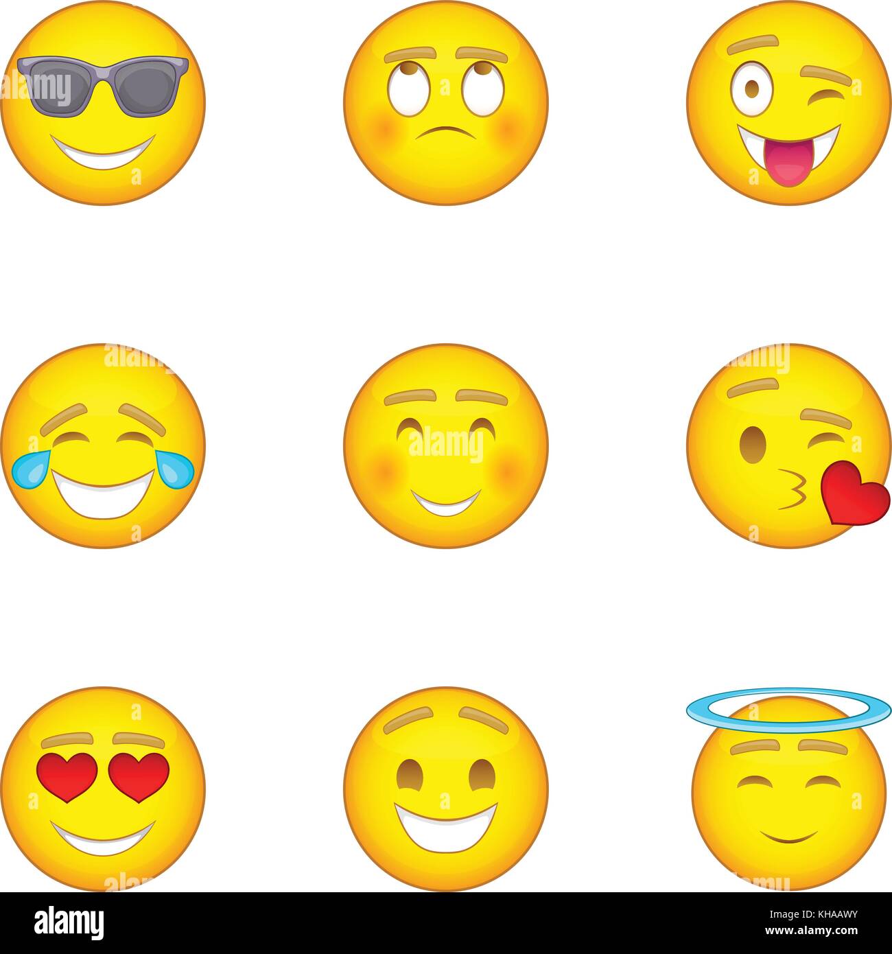 Smiley icons set, cartoon style Stock Vector Image & Art - Alamy