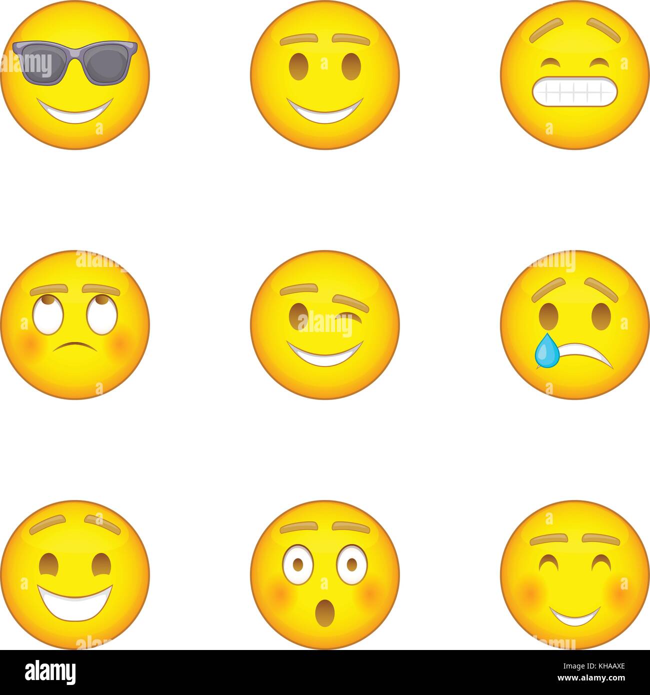 Emoji character icons set, cartoon style Stock Vector Image & Art - Alamy