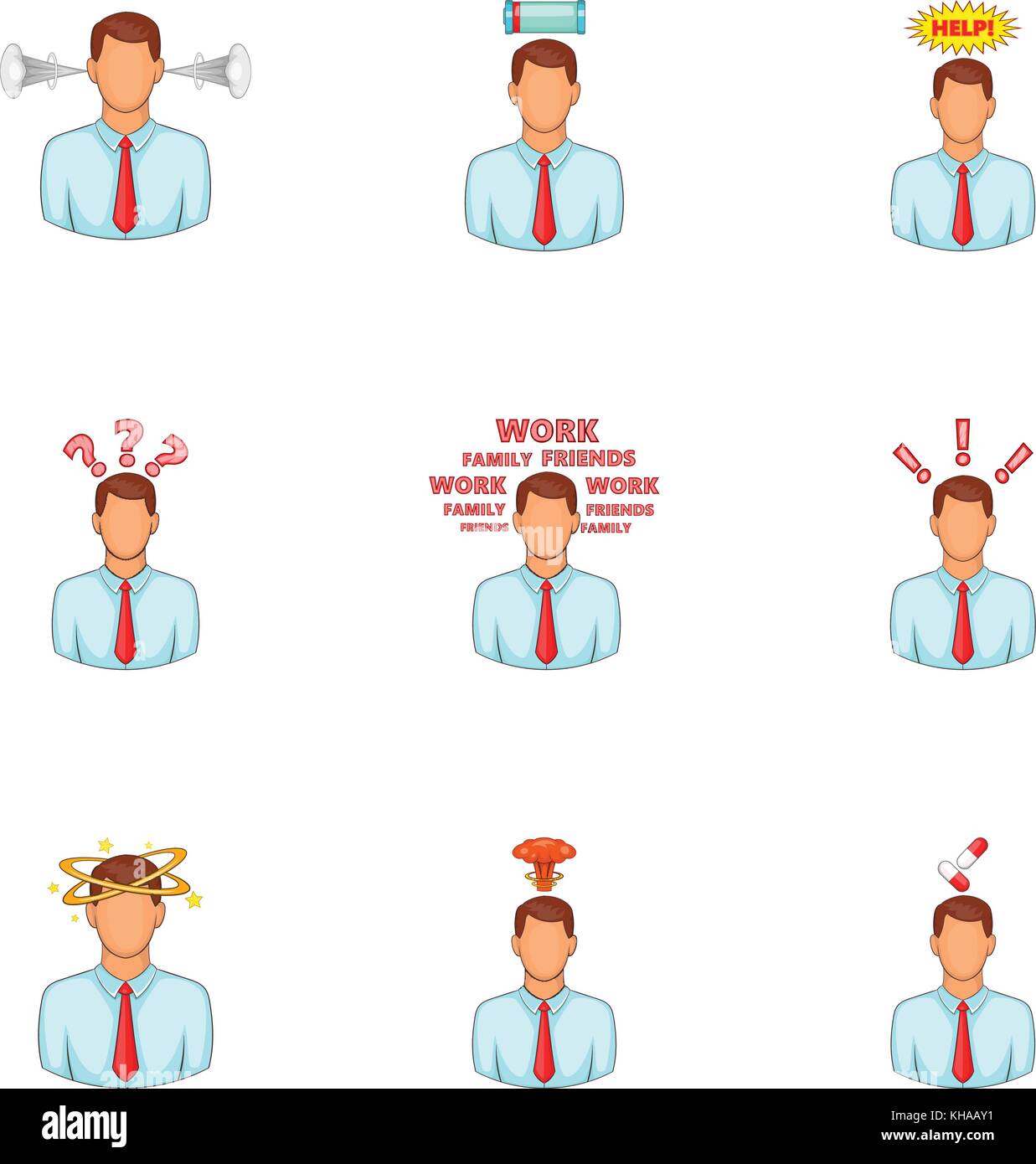 Businessman stress pressure icons set Stock Vector Image & Art - Alamy