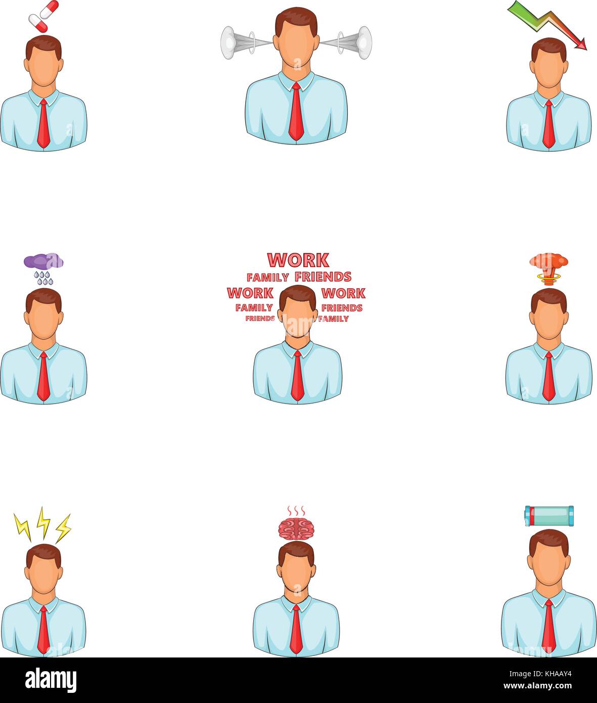 Emotional desperation icons set, cartoon style Stock Vector Image & Art ...