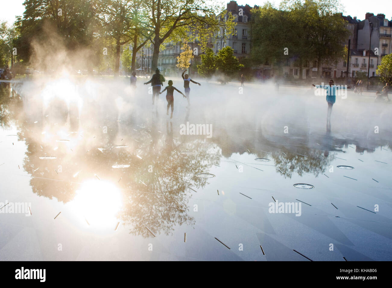 France, Nantes, the mater mirror near to the castle Stock Photo - Alamy