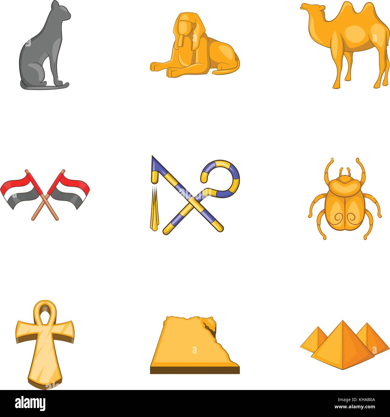 Travel to Egypt icons set, cartoon style Stock Vector Image & Art - Alamy