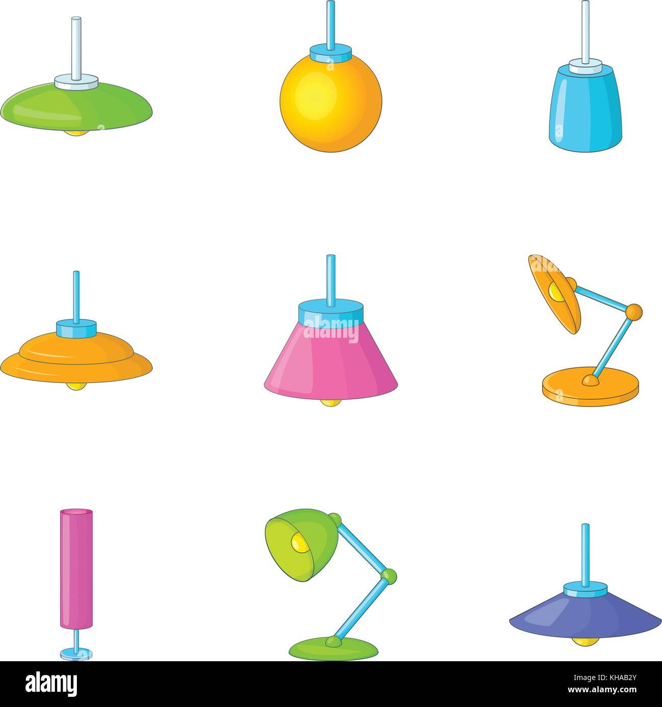 Lamp icons set, cartoon style Stock Vector Image & Art - Alamy