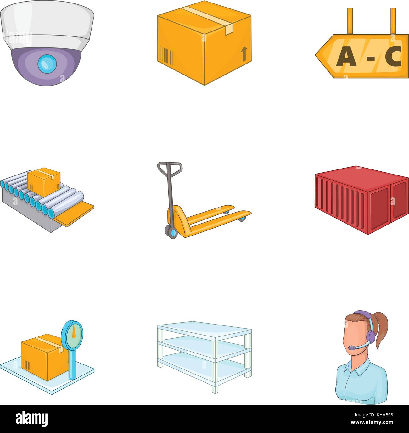 Logistic icons set, cartoon style Stock Vector Image & Art - Alamy