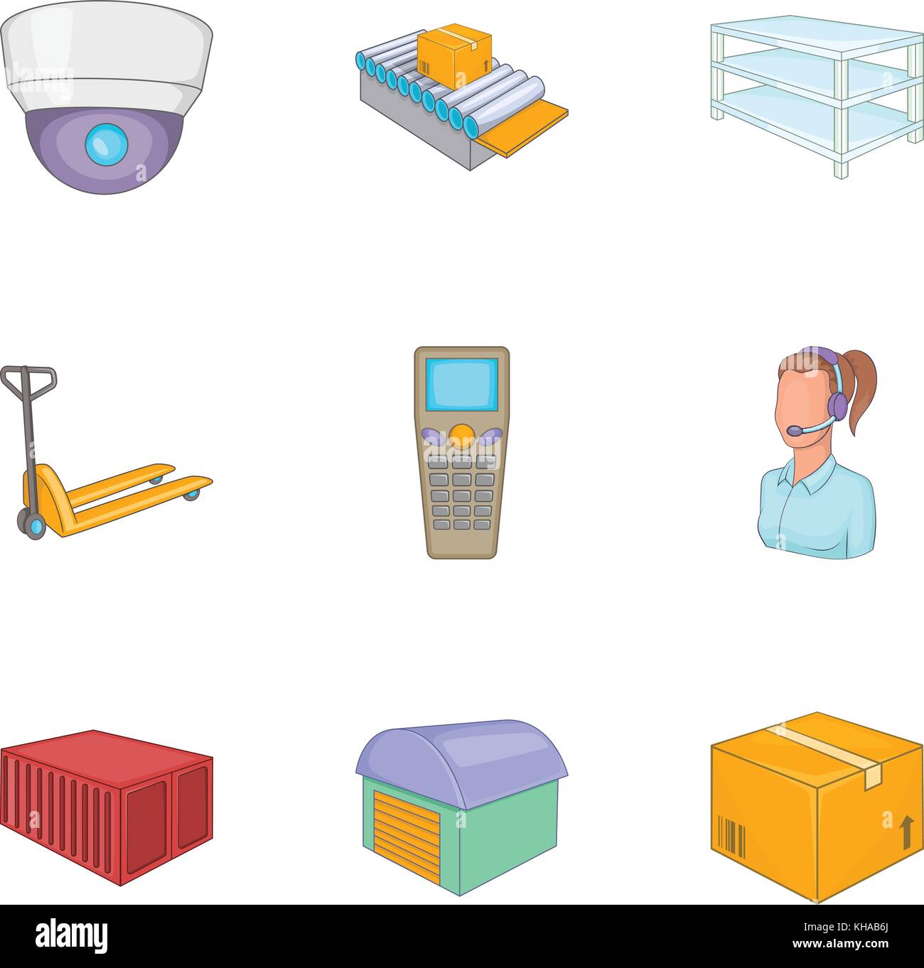 Shipping logistic icons set, cartoon style Stock Vector Image & Art - Alamy