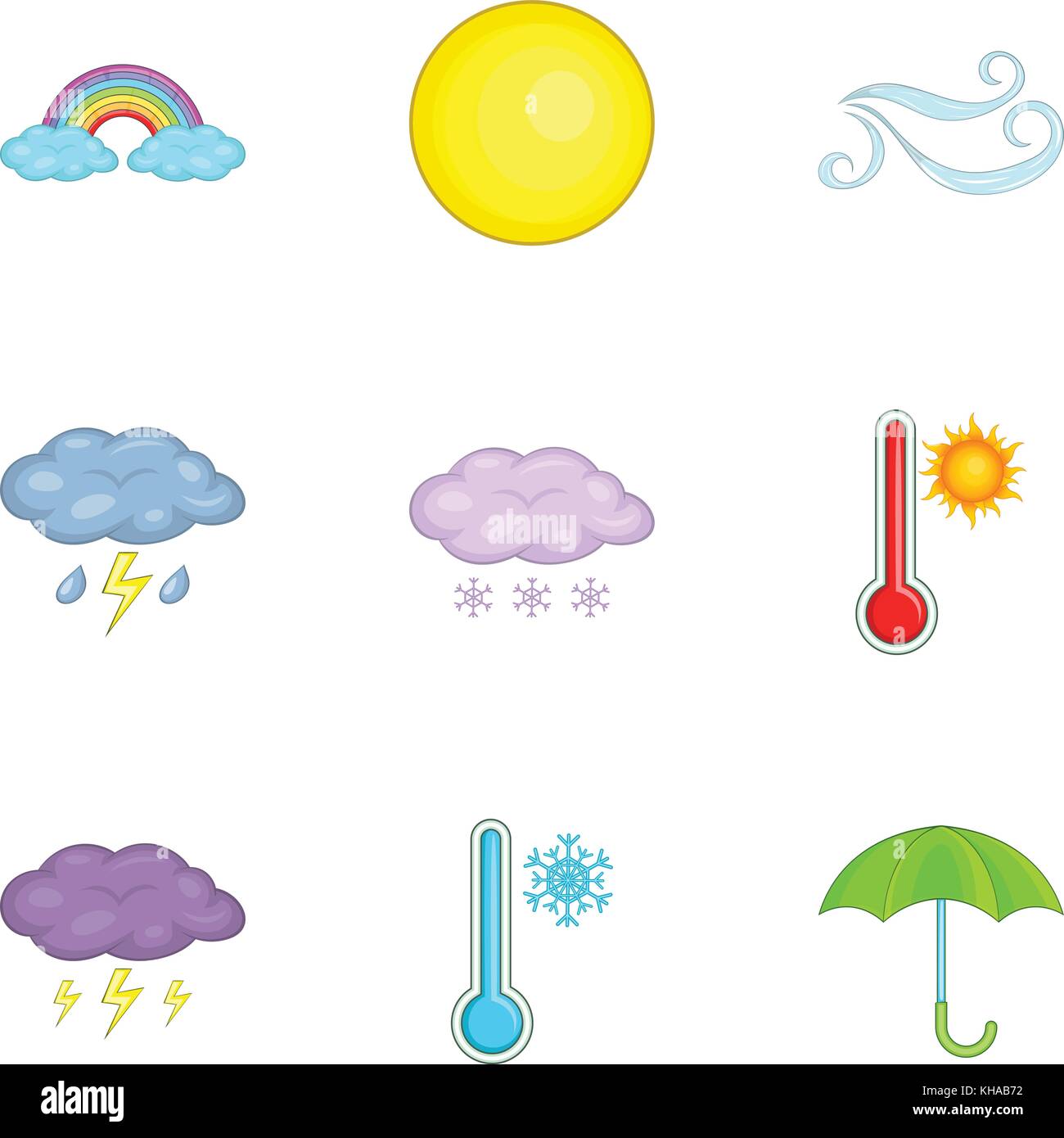 Forecasting app icons set, cartoon style Stock Vector Image & Art - Alamy