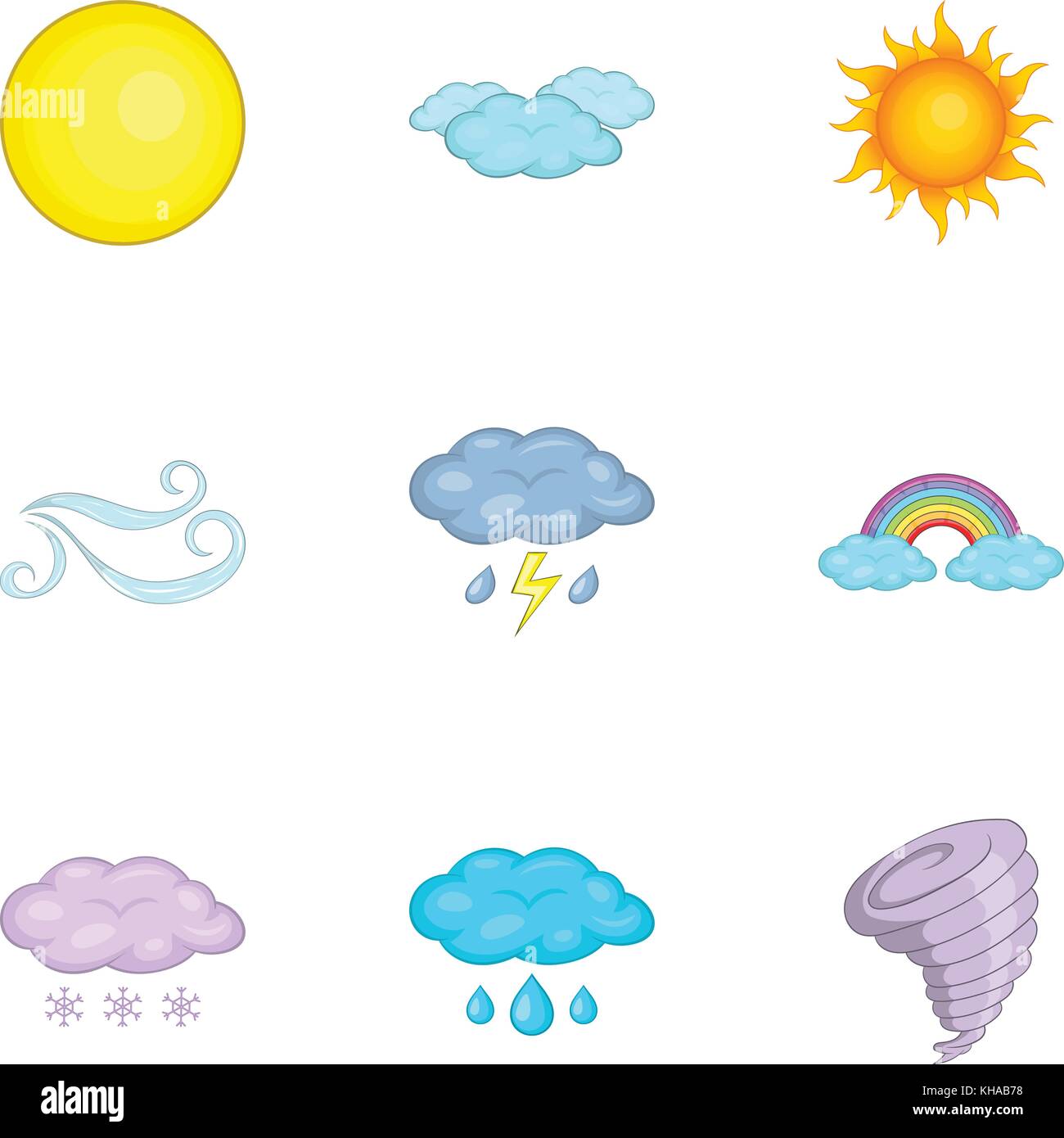 Weather forecast icons set, cartoon style Stock Vector Image & Art - Alamy