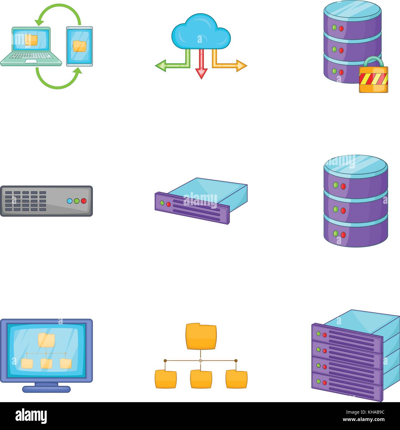 Datacenter icons set, cartoon style Stock Vector Image & Art - Alamy