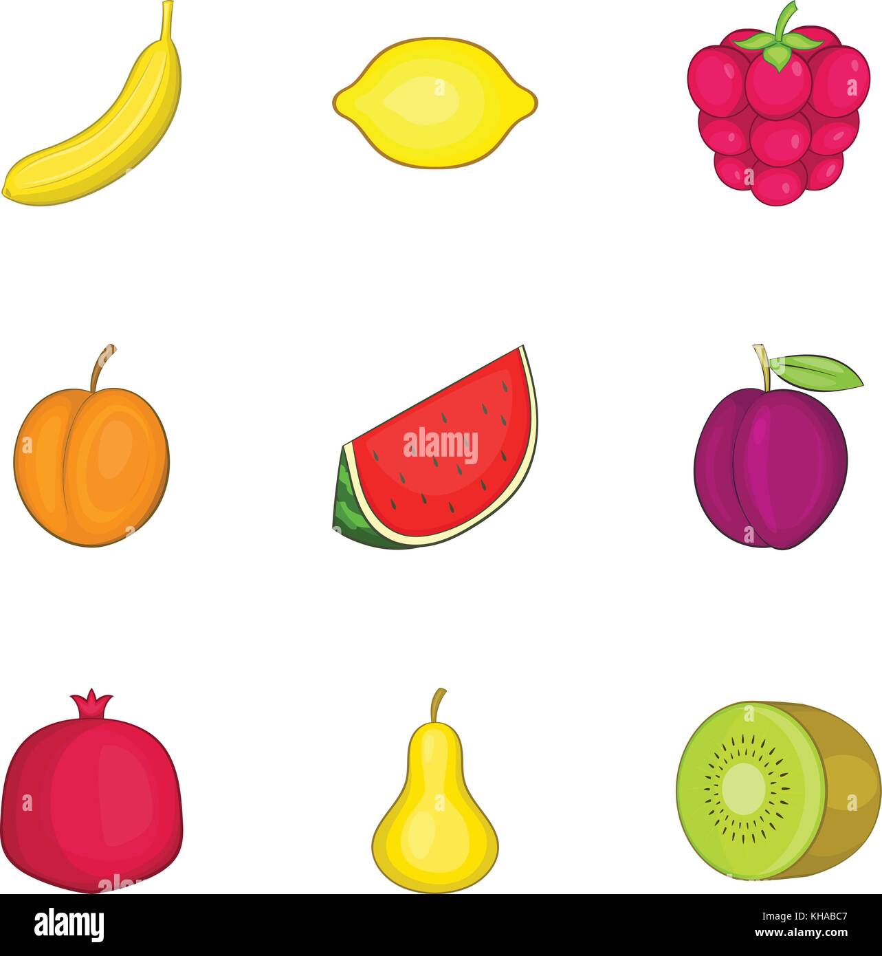 Fruit icons set, cartoon style Stock Vector Image & Art - Alamy