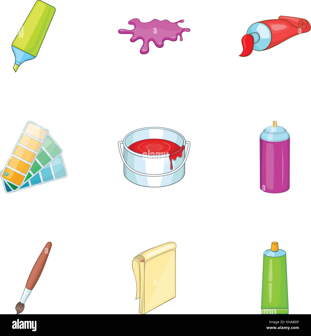 Art and craft symbol icons set, cartoon style Stock Vector Image & Art ...