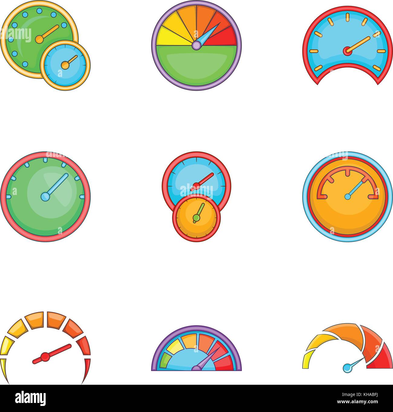 Circular gauge icons set, cartoon style Stock Vector Image & Art - Alamy