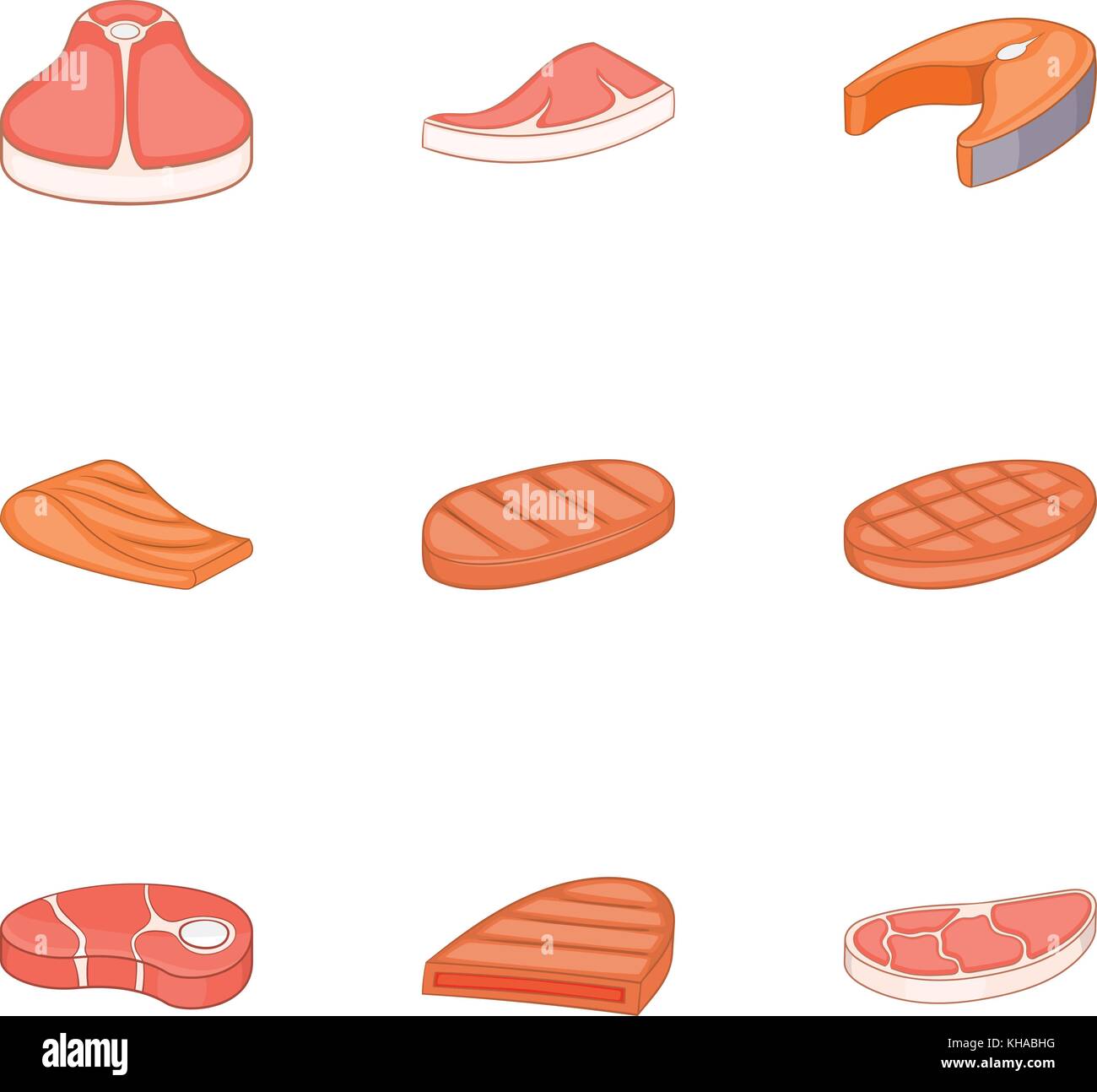 Meat product icons set, cartoon style Stock Vector Image & Art - Alamy