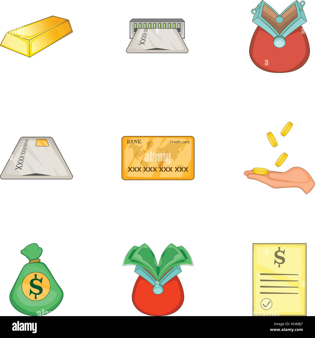 Money icons set, cartoon style Stock Vector Image & Art - Alamy