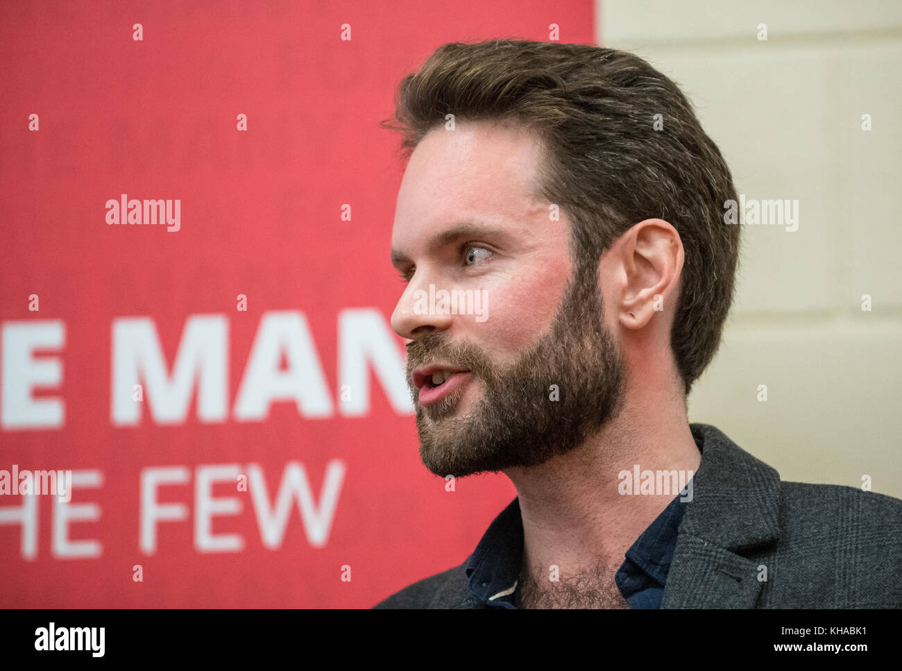 Christian Eriksson a Private Eye journalist speaking at a Labour party ...