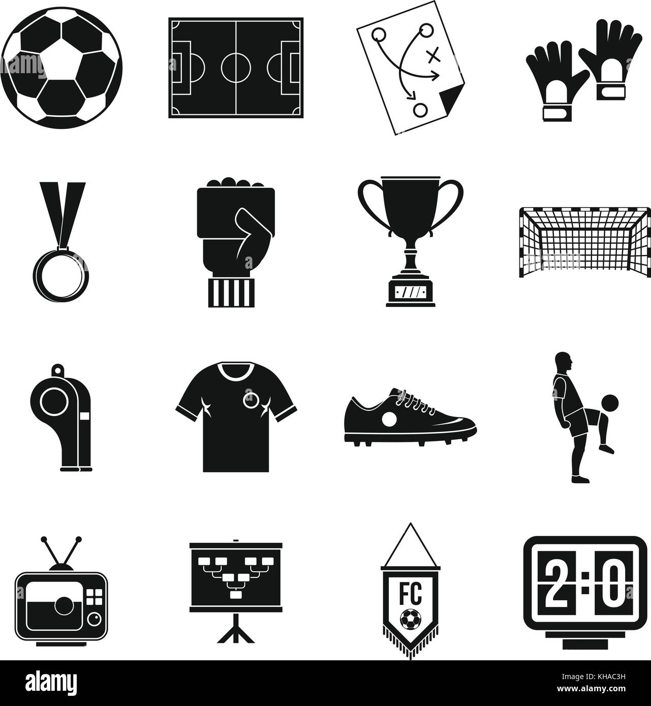 Soccer football icons set, simple style Stock Vector Image & Art - Alamy