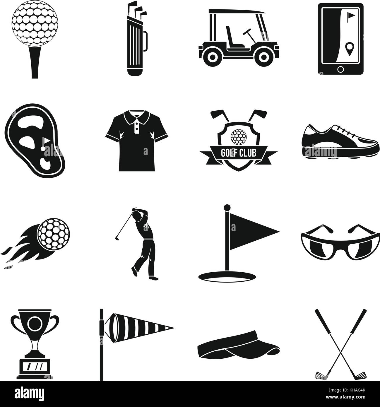 Golf items icons set, simple style Stock Vector Image & Art - Alamy