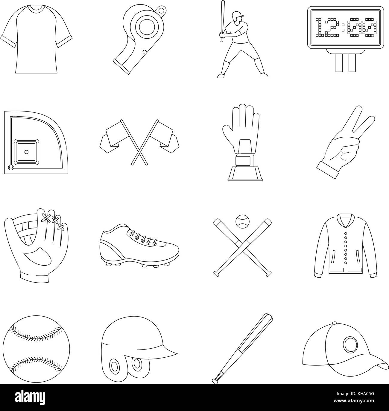 Baseball icons set, simple style Stock Vector Image & Art - Alamy