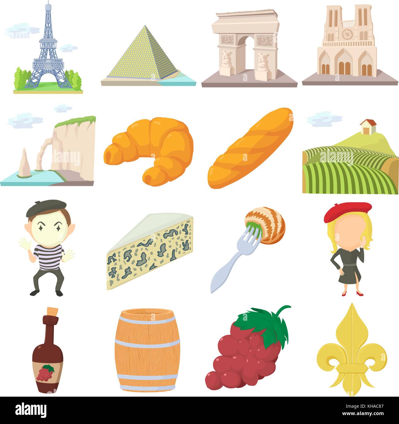 France travel icons set, cartoon style Stock Vector Image & Art - Alamy