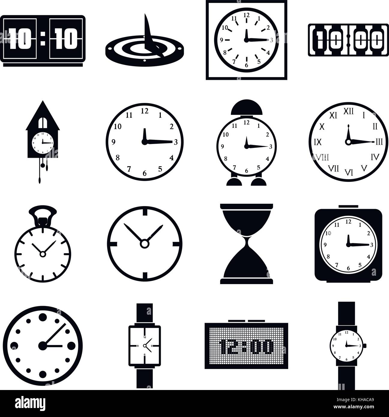 Clocks icons set, simple style Stock Vector Image & Art - Alamy