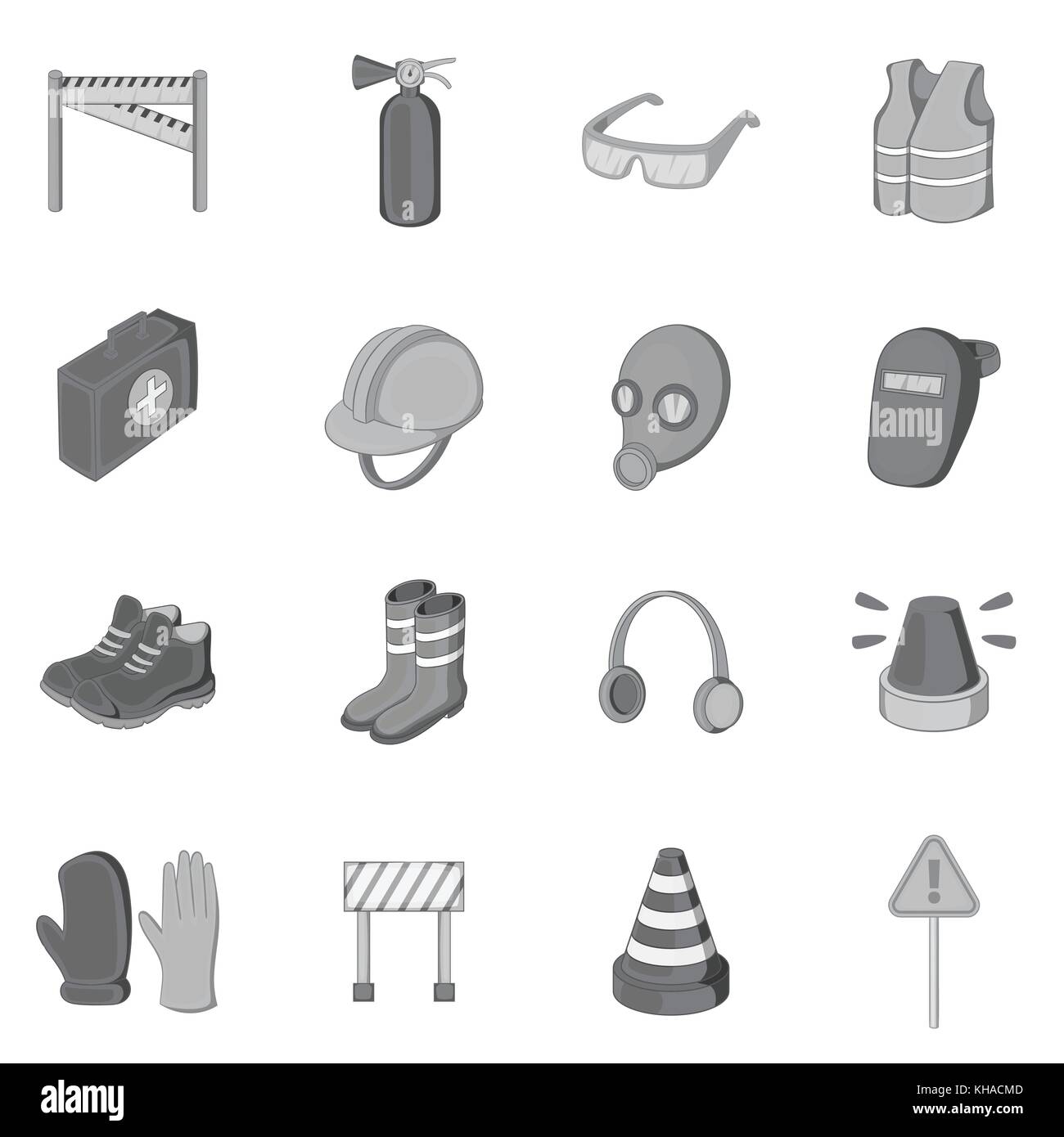 Safety work icons set, monochrome style Stock Vector Image & Art - Alamy