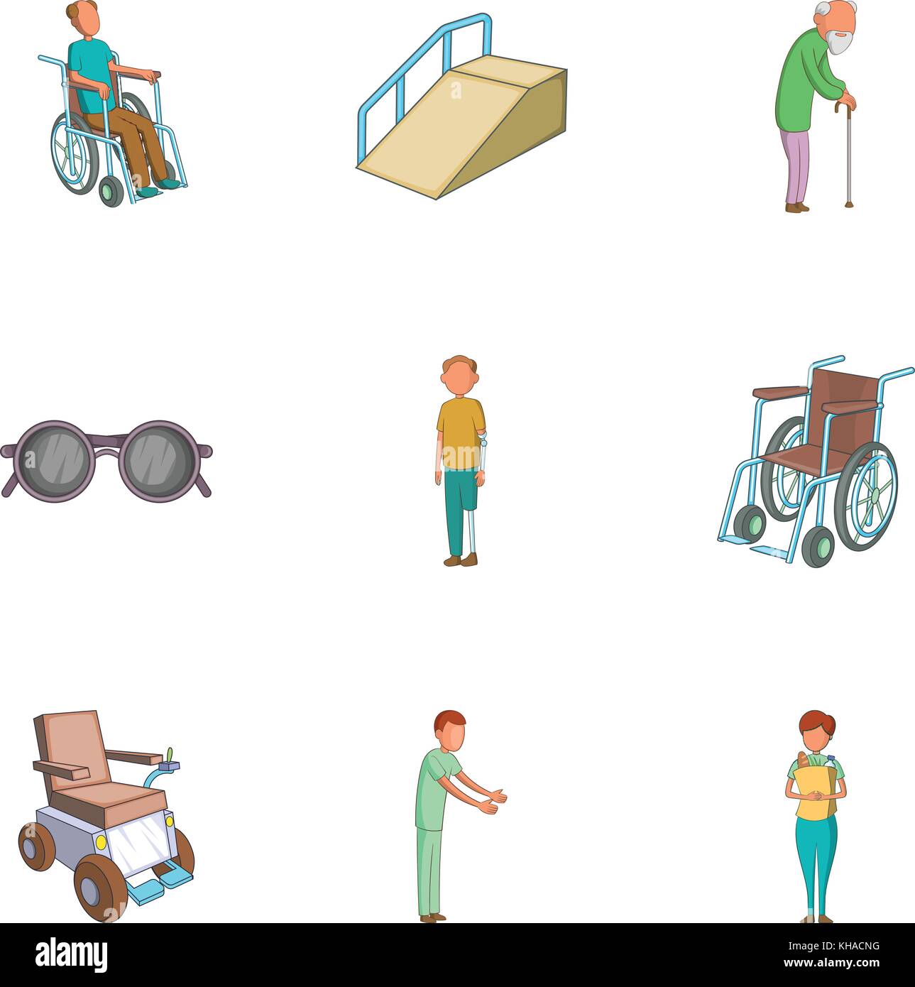 Accessibility icons set, cartoon style Stock Vector Image & Art - Alamy