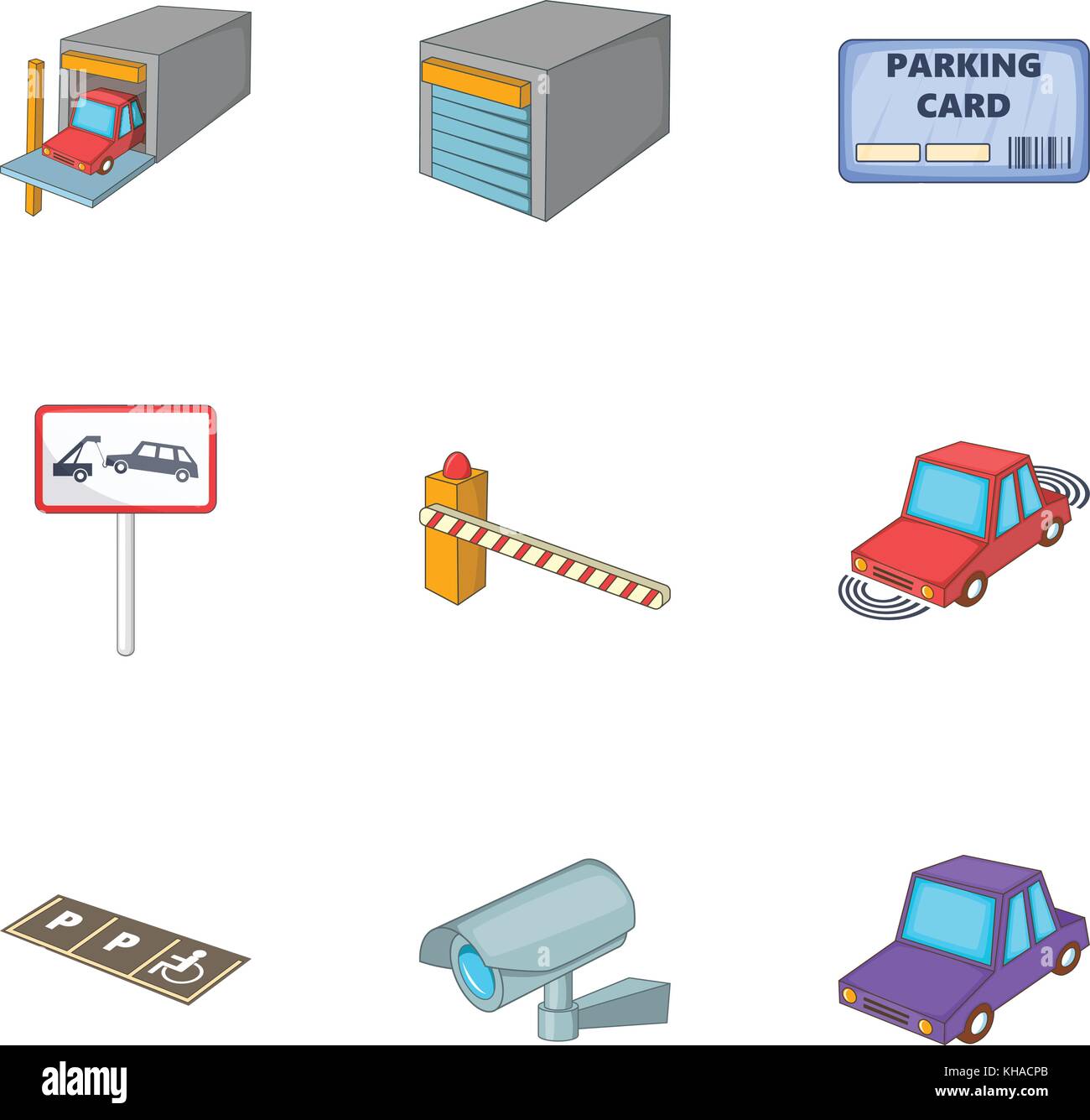 Car service icons set, cartoon style Stock Vector Image & Art - Alamy