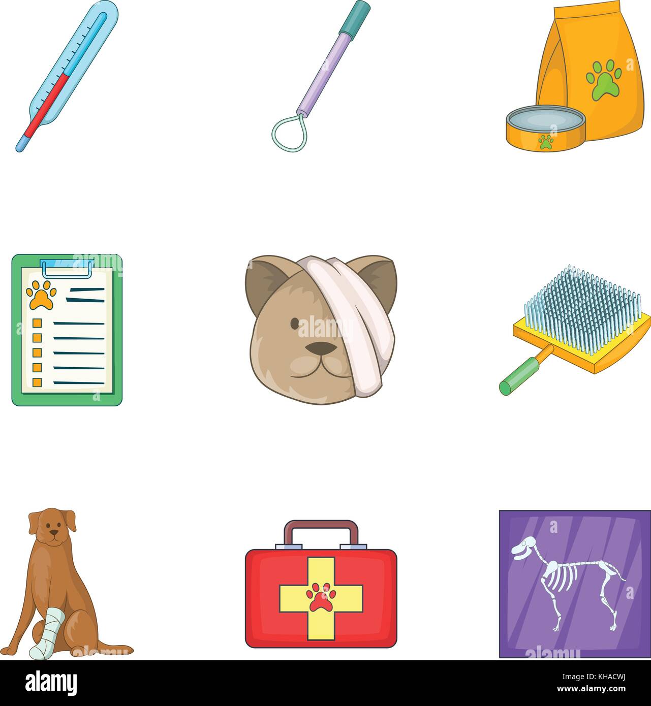 Pet health icons set, cartoon style Stock Vector Image & Art - Alamy
