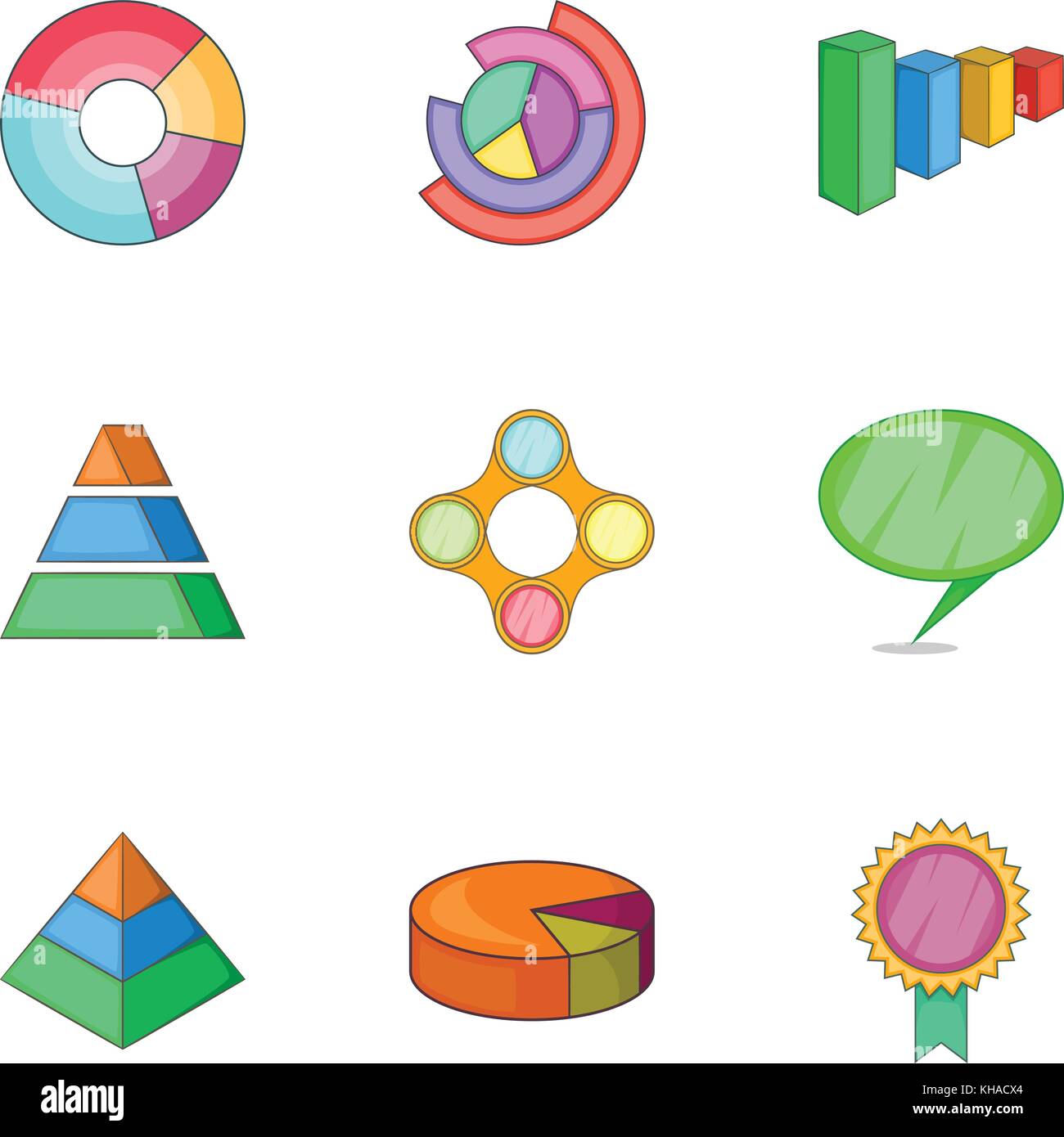 Diagram icons set, cartoon style Stock Vector Image & Art - Alamy