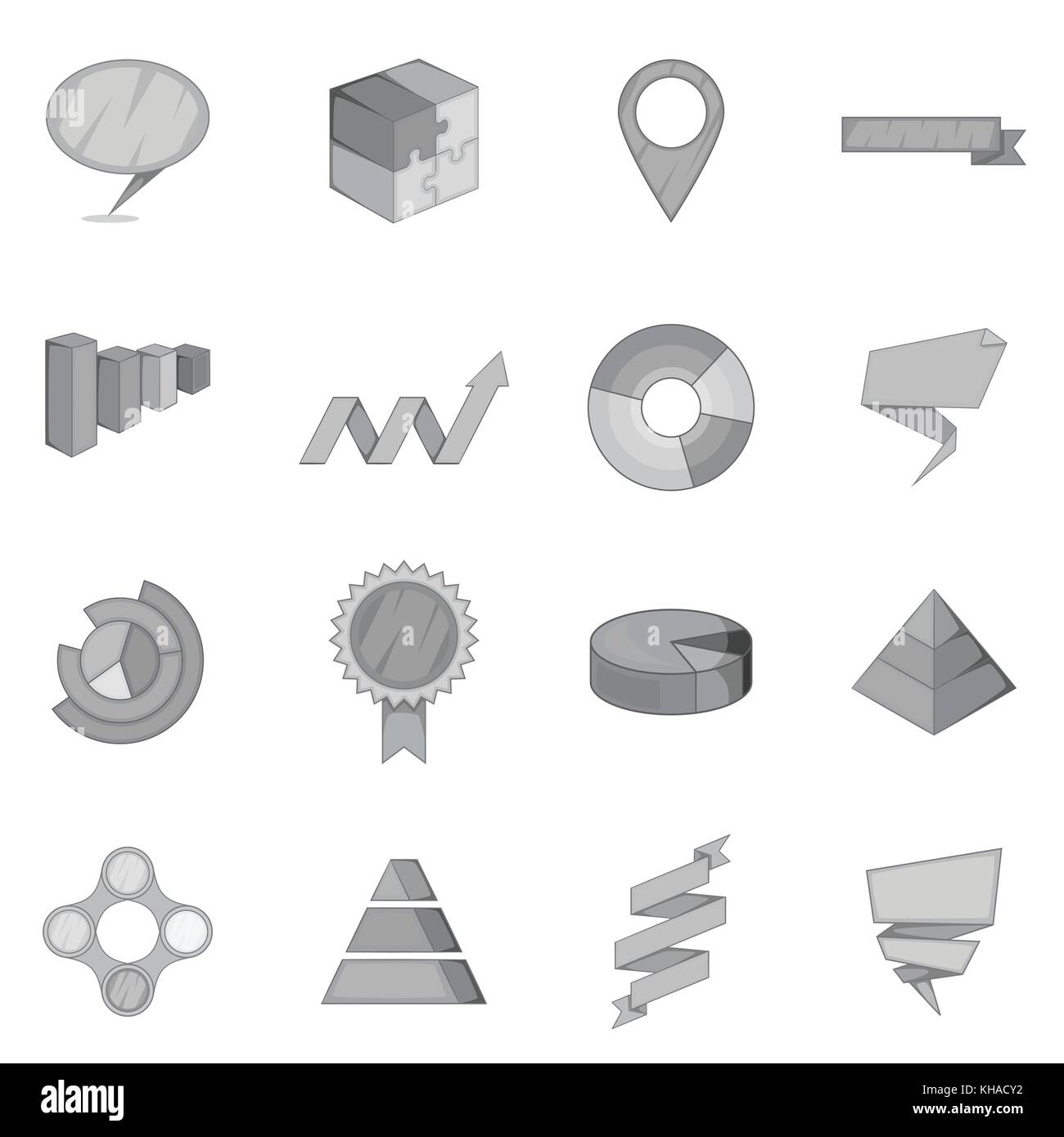 Infographic design icons set, monochrome style Stock Vector Image & Art ...