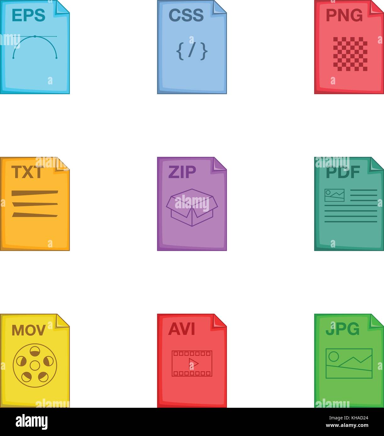 File extension icons set, cartoon style Stock Vector Image & Art - Alamy