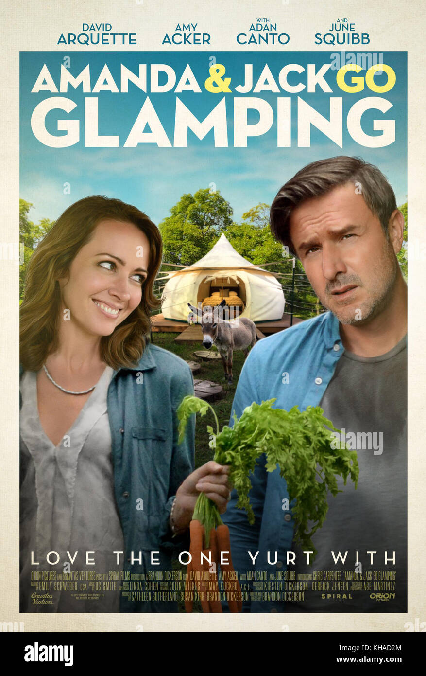 AMANDA & JACK GO GLAMPING, US poster, l-r: Amy Acker, David Arquette ...