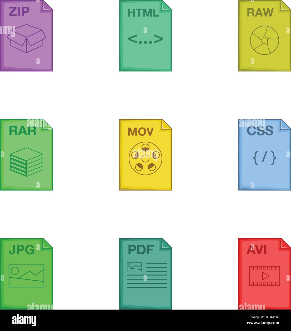 Document icons set, cartoon style Stock Vector Image & Art - Alamy