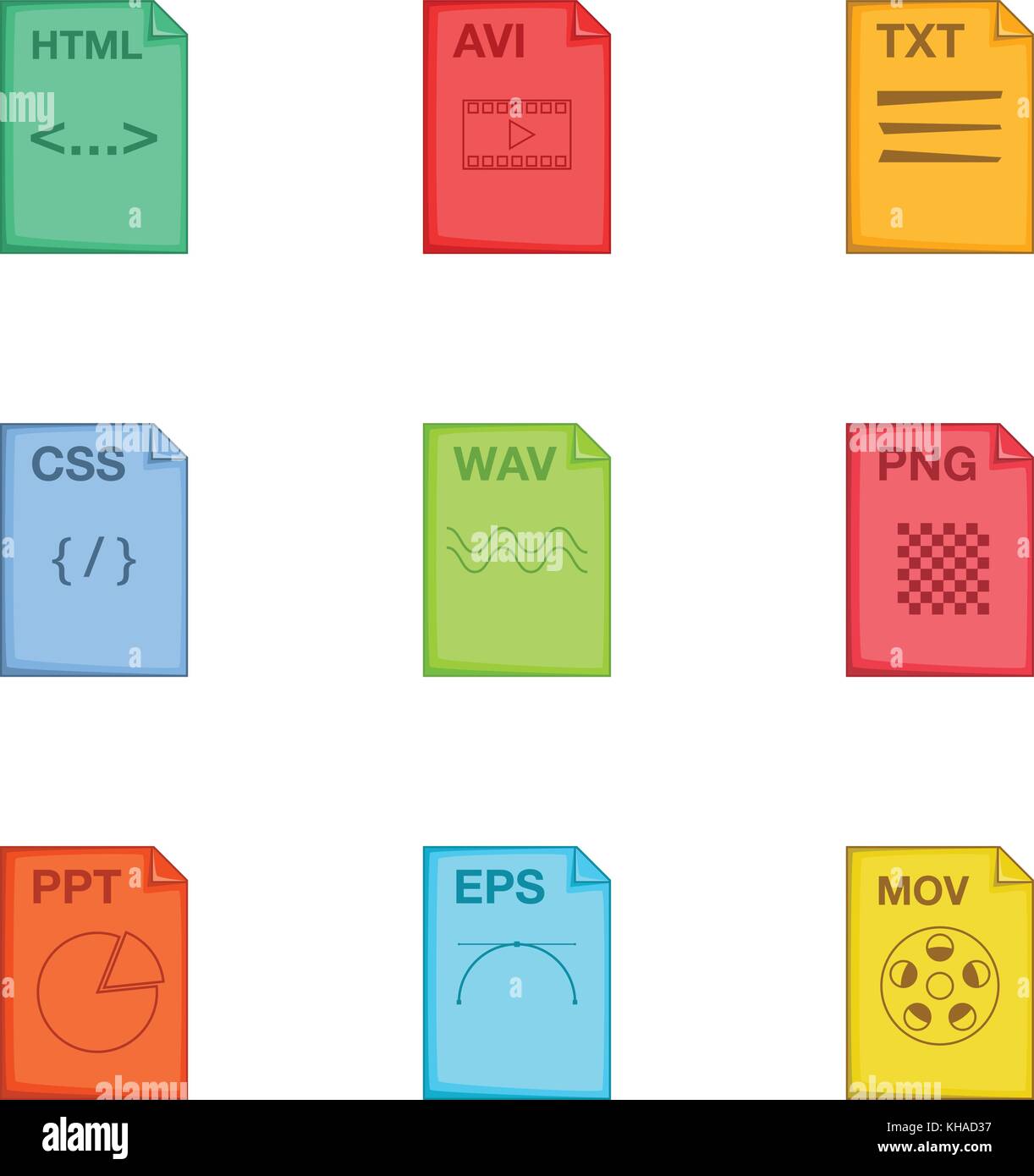 Type of file icons set, cartoon style Stock Vector Image & Art - Alamy