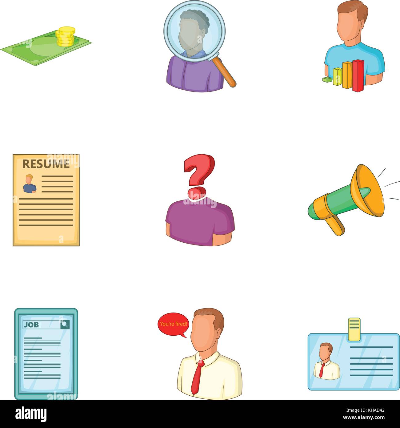 Job icons set, cartoon style Stock Vector Image & Art - Alamy