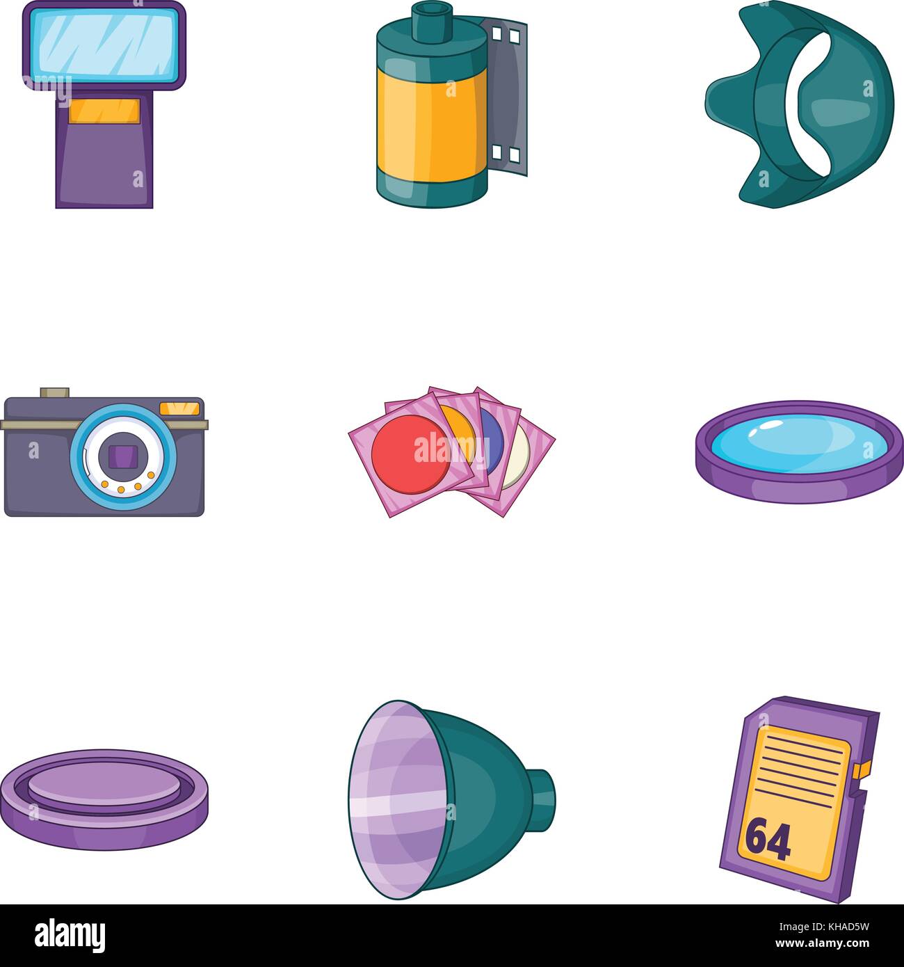 Camera icons set, cartoon style Stock Vector Image & Art - Alamy