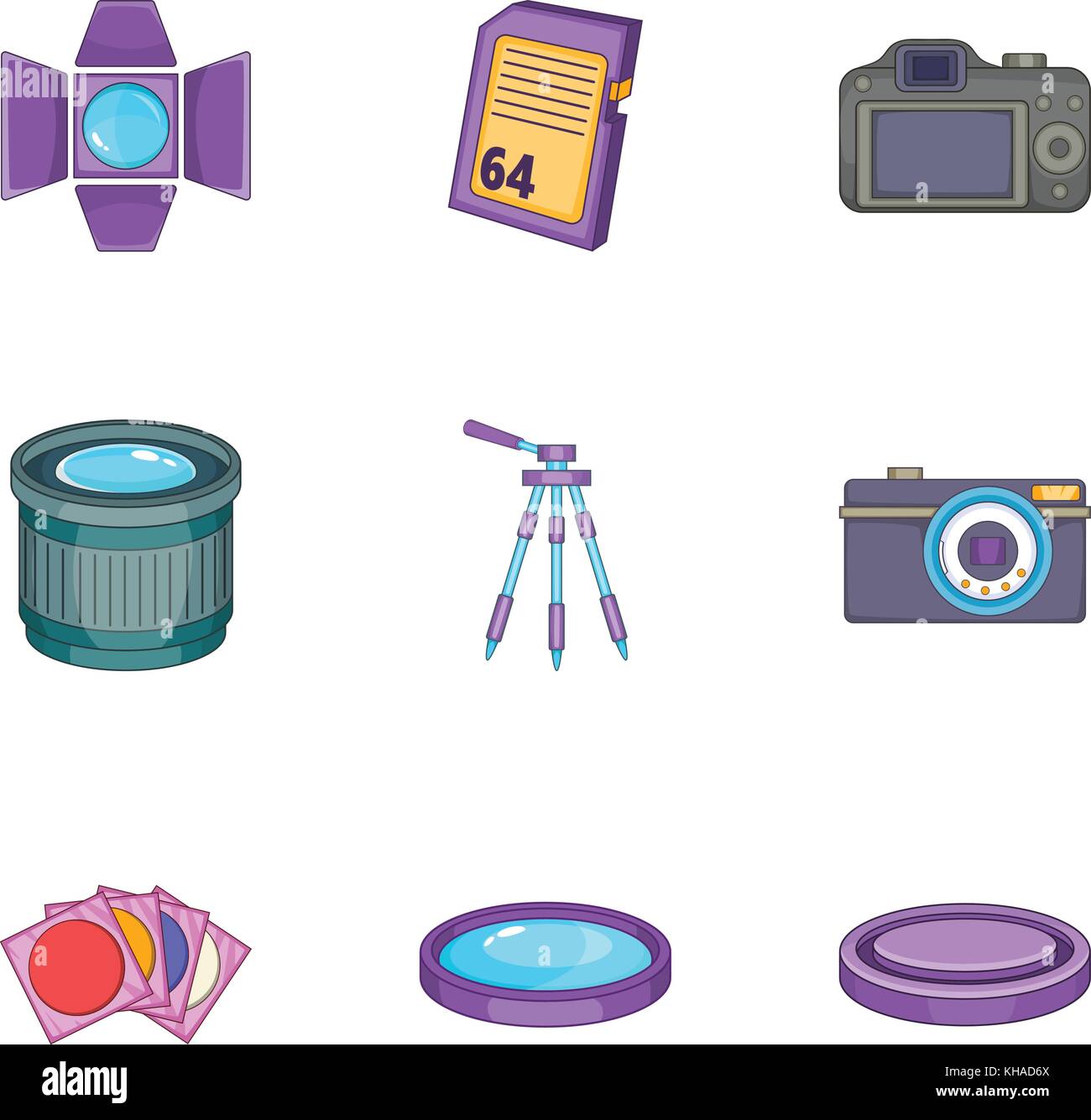 Photography icons set, cartoon style Stock Vector Image & Art - Alamy