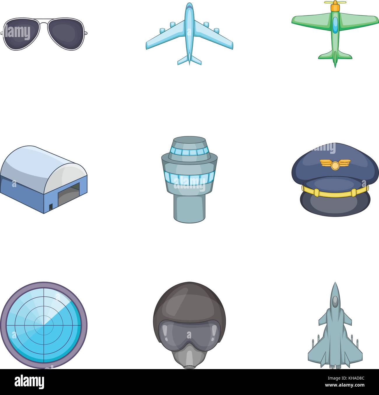 Flight elements icons set, cartoon style Stock Vector Image & Art - Alamy