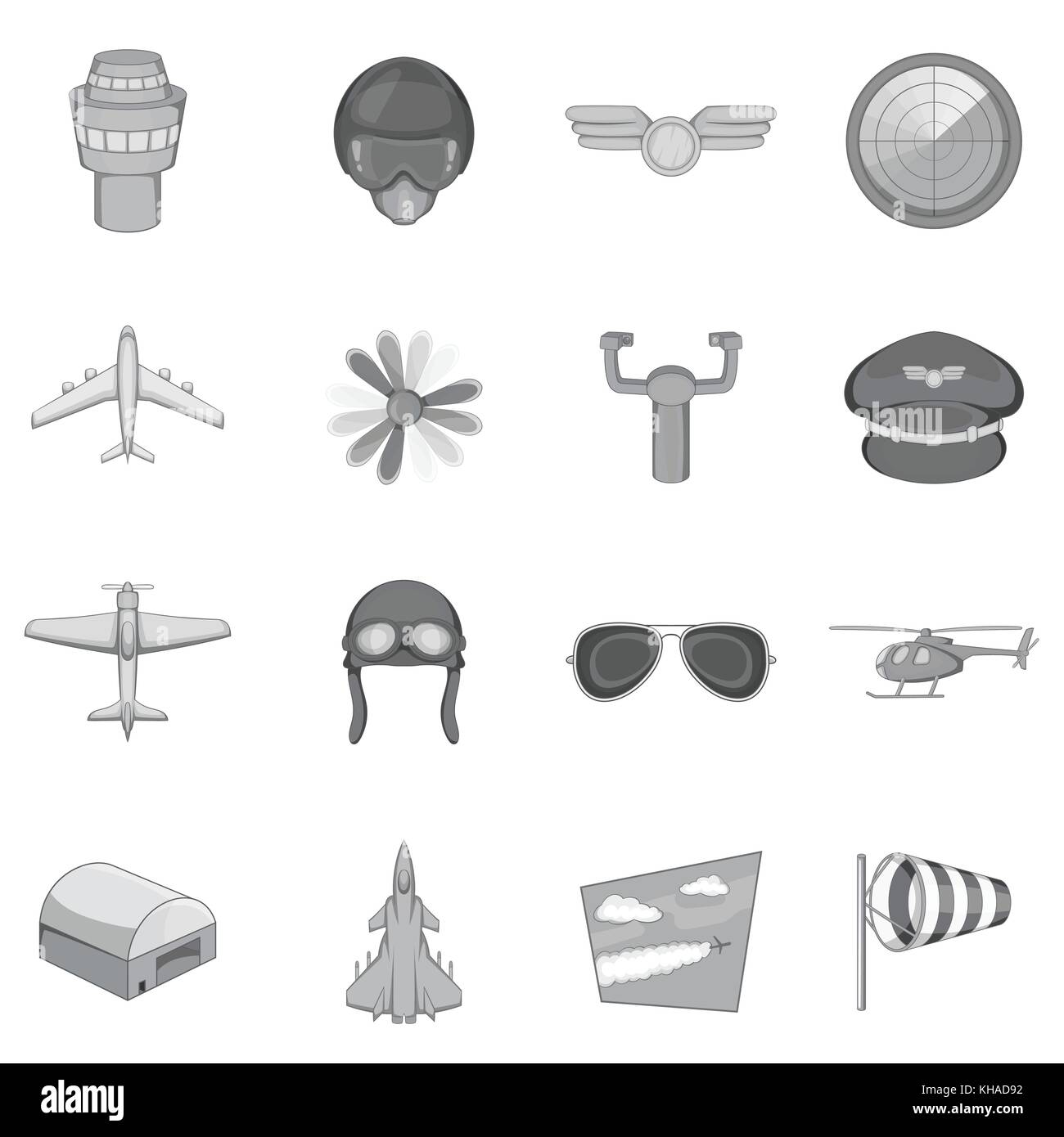 Aviation icons set, monochrome style Stock Vector Image & Art - Alamy