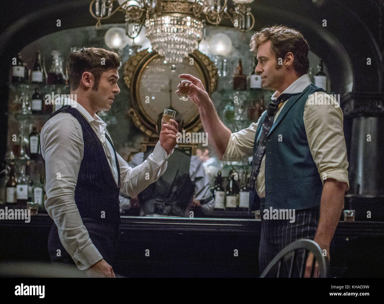THE GREATEST SHOWMAN, from left: Zac Efron, Hugh Jackman as P.T. Barnum ...