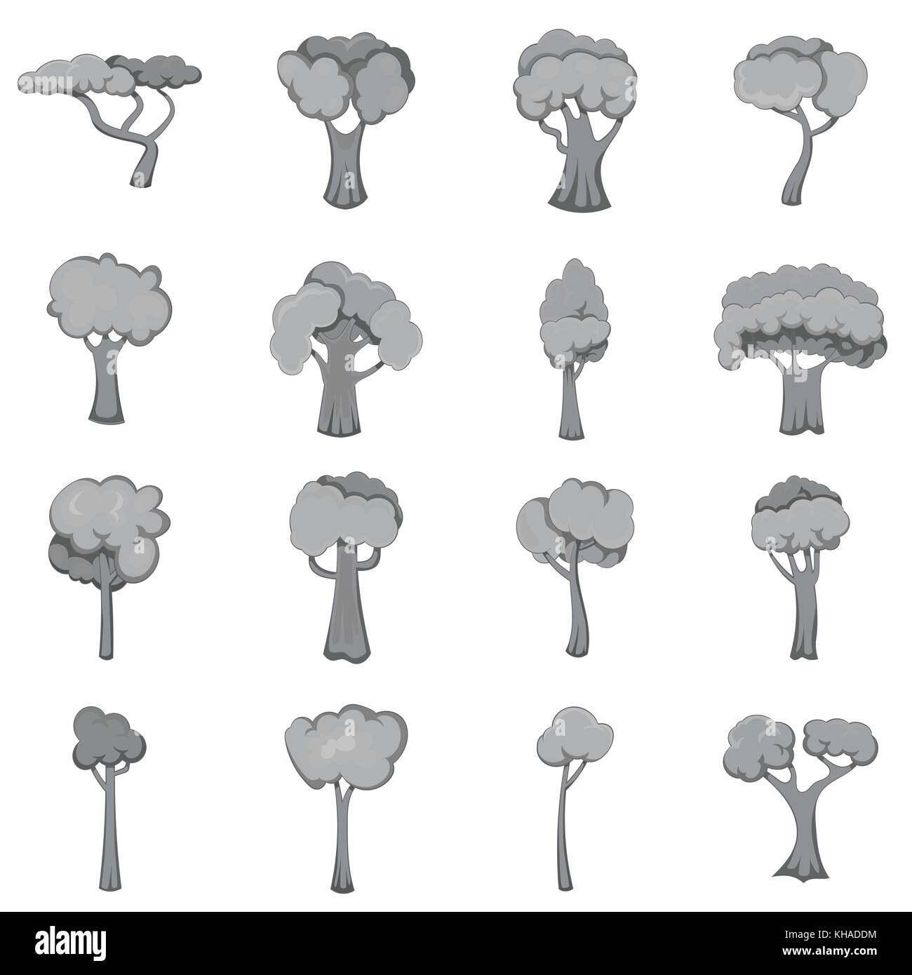 Green trees icons set, monochrome style Stock Vector Image & Art - Alamy