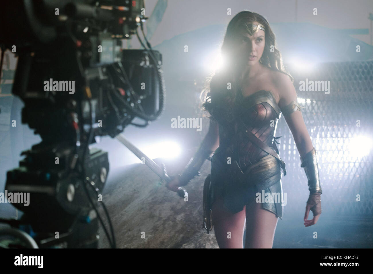 JUSTICE LEAGUE, Gal Gadot as Wonder Woman, on set, 2017. ph: Clay Enos/ © Warner Bros. Pictures ...