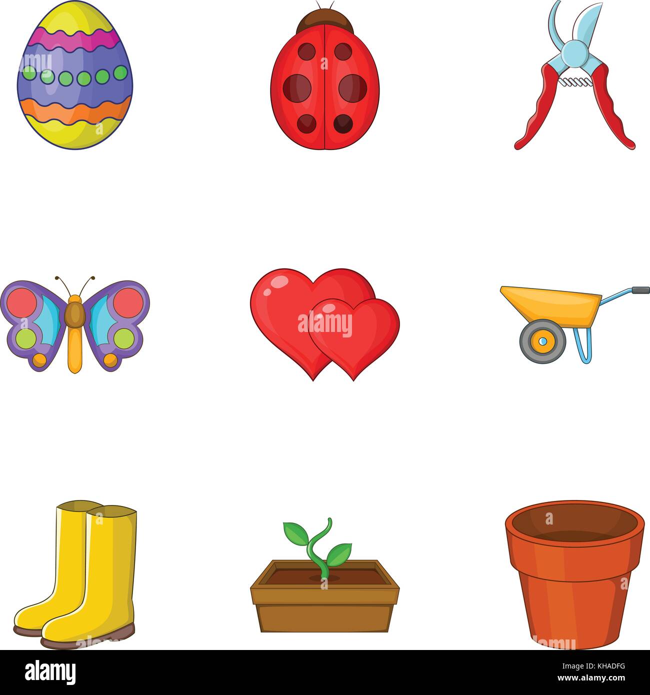 Spring elements icons set, cartoon style Stock Vector Image & Art - Alamy