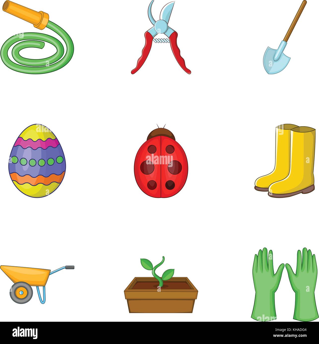 Spring gardening icons set, cartoon style Stock Vector Image & Art - Alamy