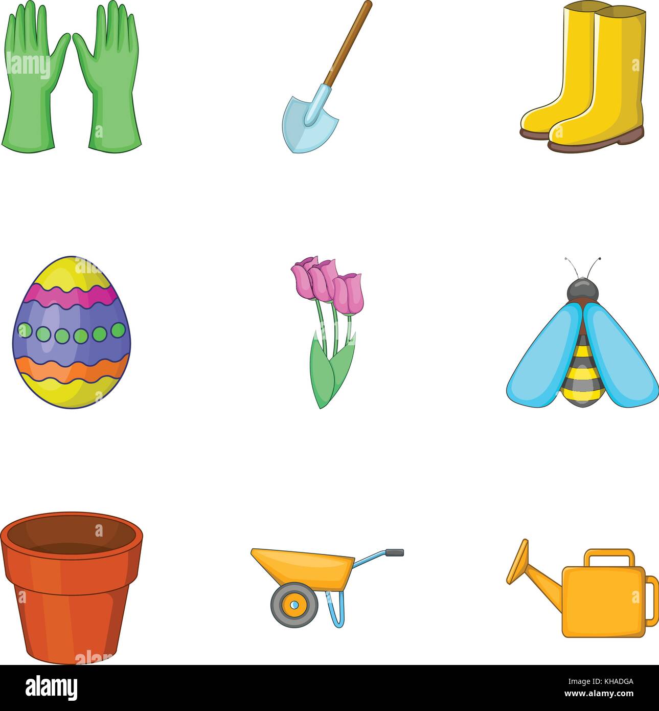 Agricultural elements icons set, cartoon style Stock Vector Image & Art ...