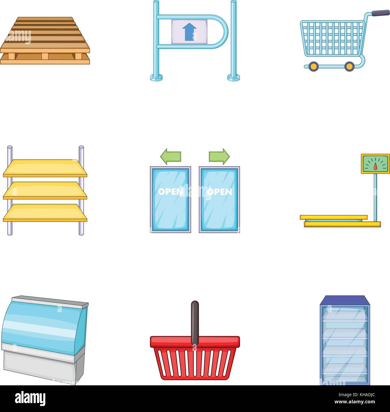 Shop, market icons set, cartoon style Stock Vector Image & Art - Alamy