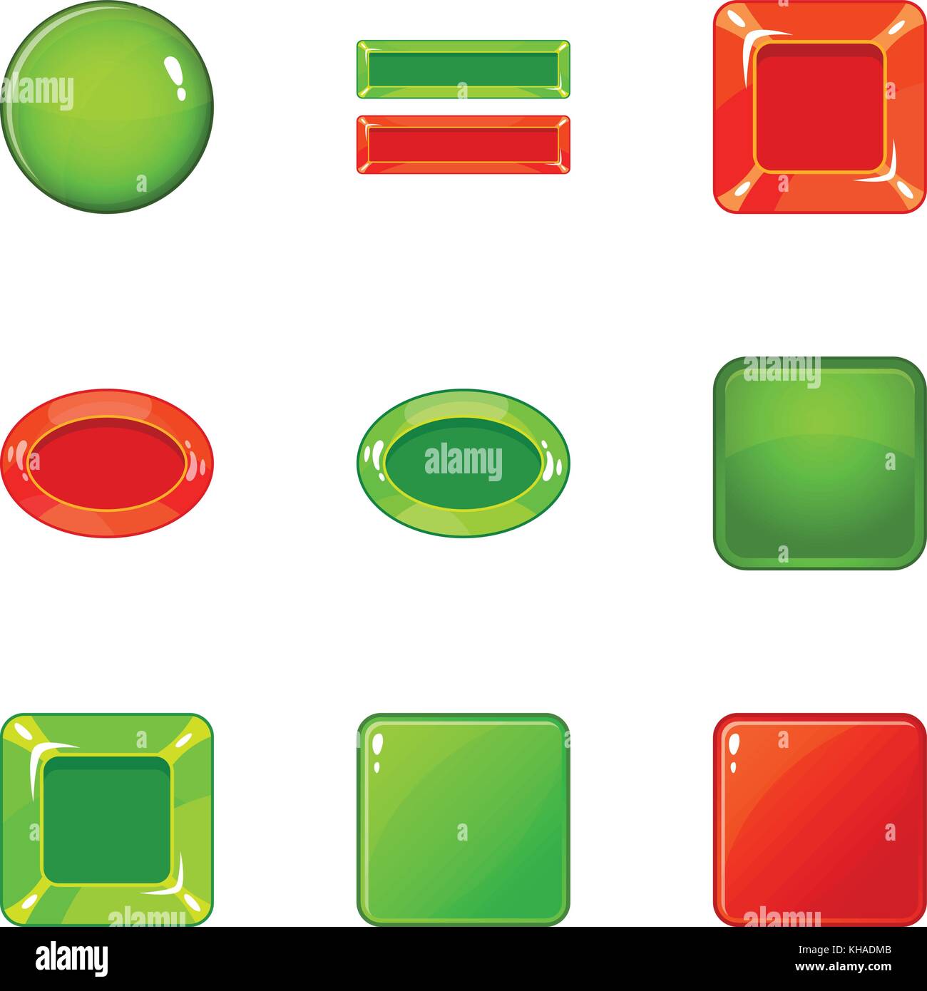 Red and green switch icons set, cartoon style Stock Vector Image & Art ...