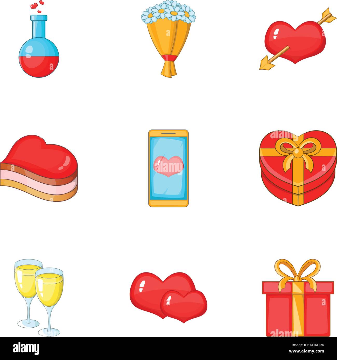 Love icons set, cartoon style Stock Vector Image & Art - Alamy