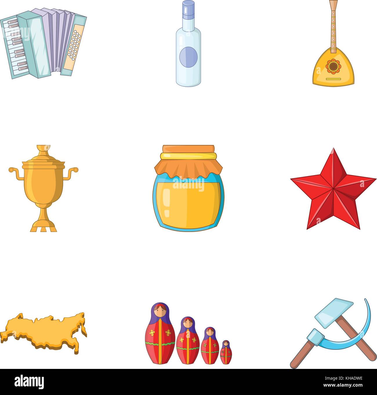 Russia traditional symbols icon hi-res stock photography and images - Alamy