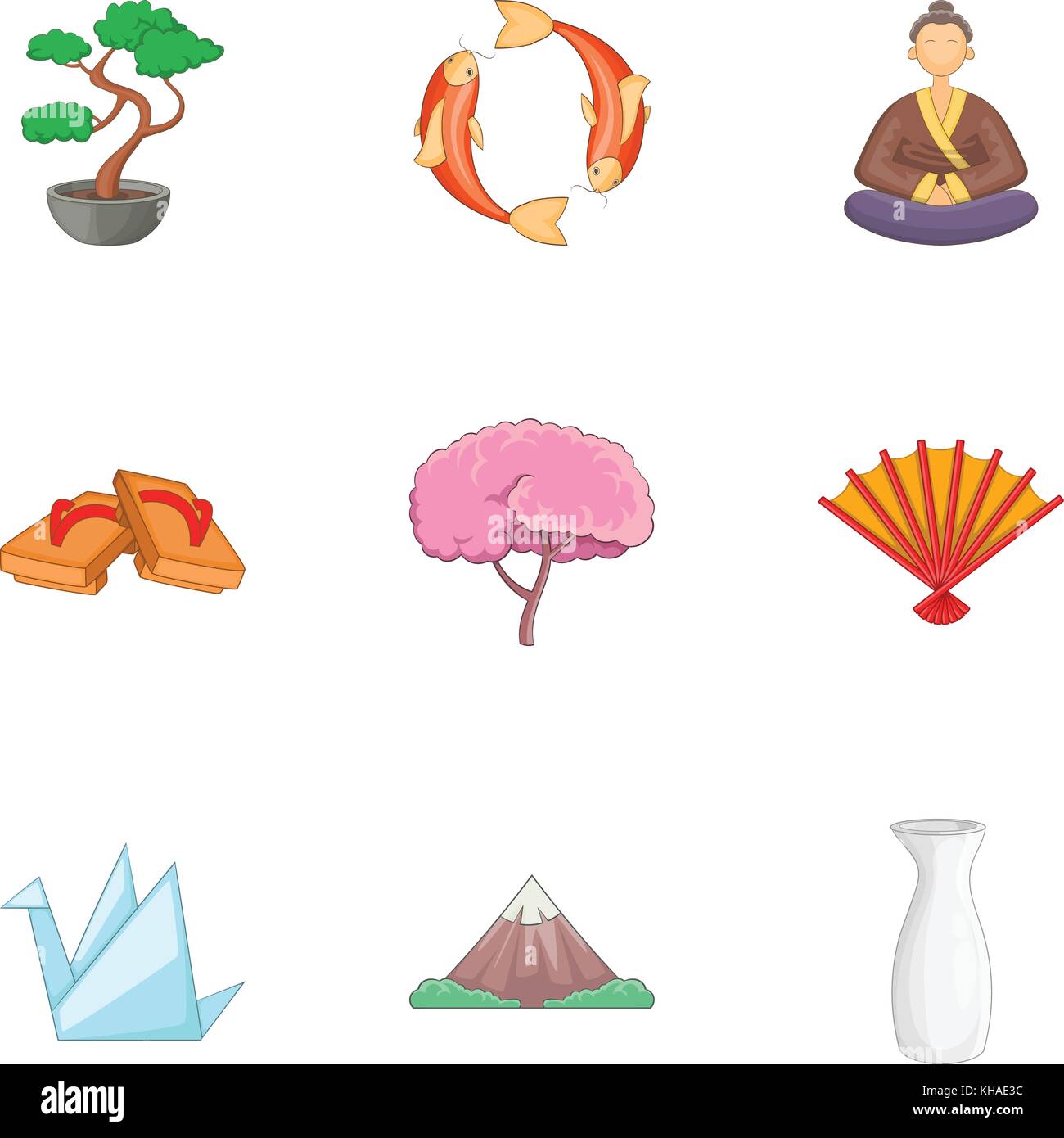 Symbols of Japan icons set, cartoon style Stock Vector Image & Art - Alamy